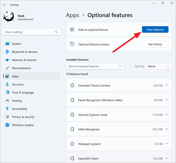 How to Install Optional Features in Windows 11