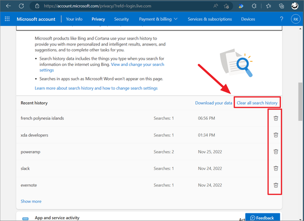 How to Clear Search History on Windows 11