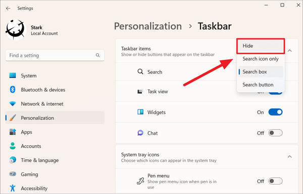 How to Remove Search Bar from Taskbar on Windows 11