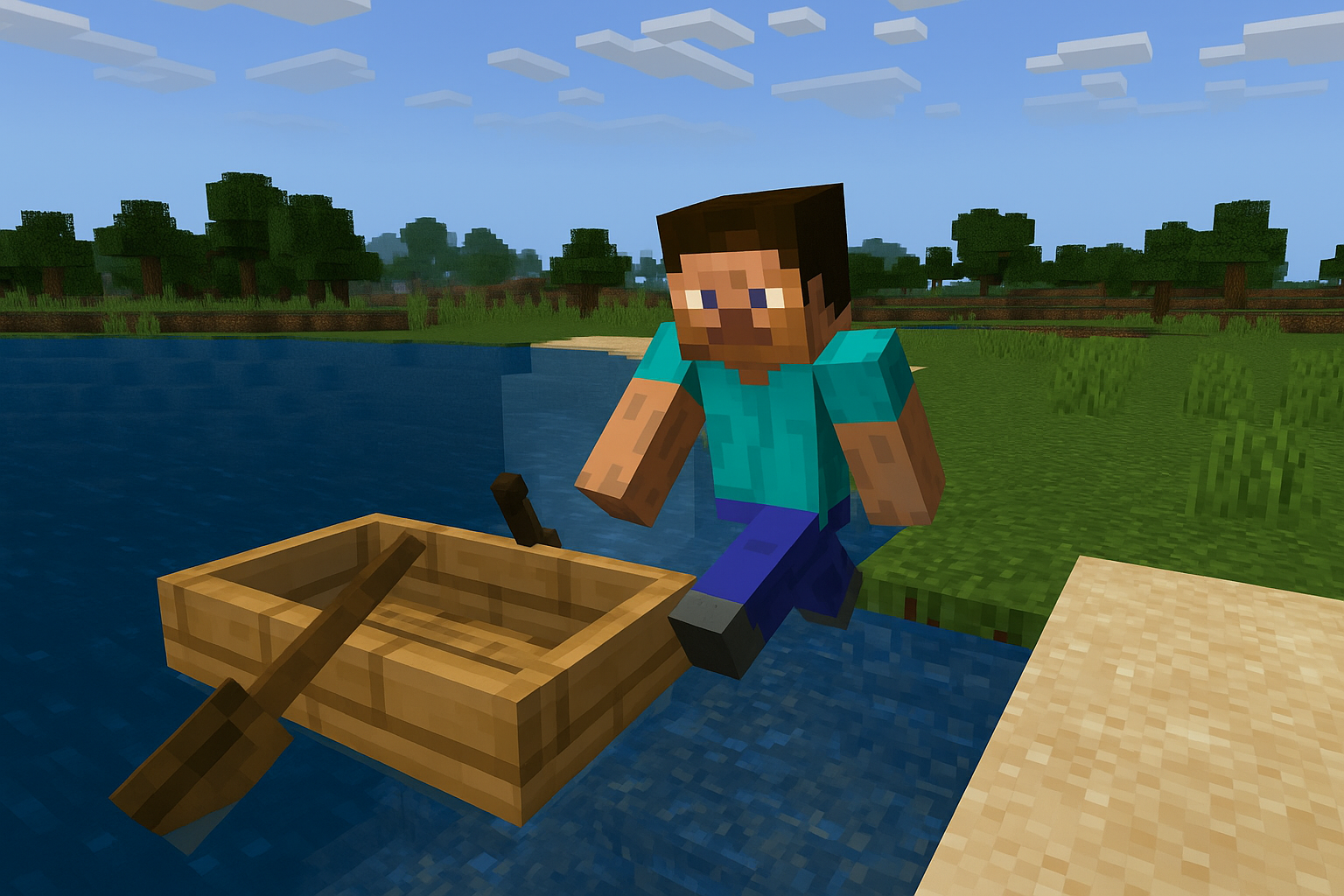How to Exit a Boat in Minecraft (PC, Console, Mobile)