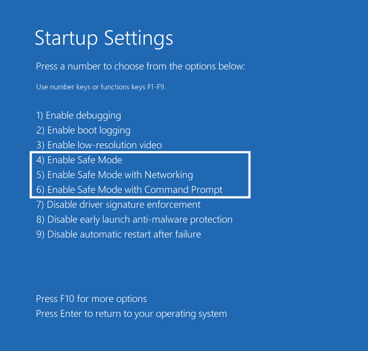 How to start Windows 10 in safe mode