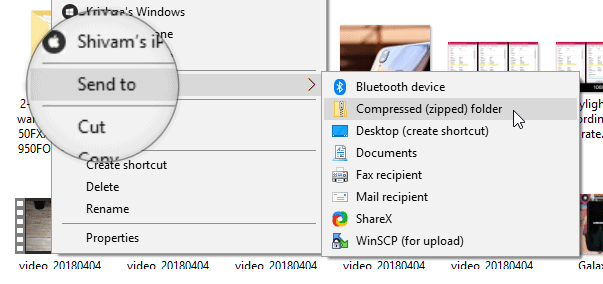 How to create a zip file on Windows 10