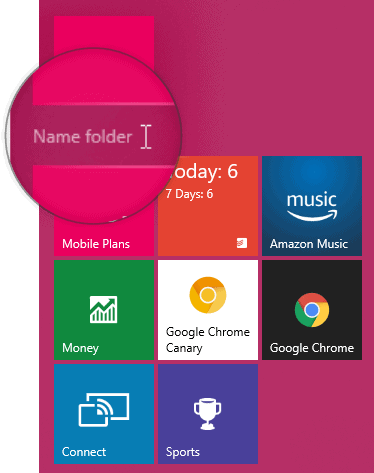 How to name a Tile folder in Start menu on Windows 10