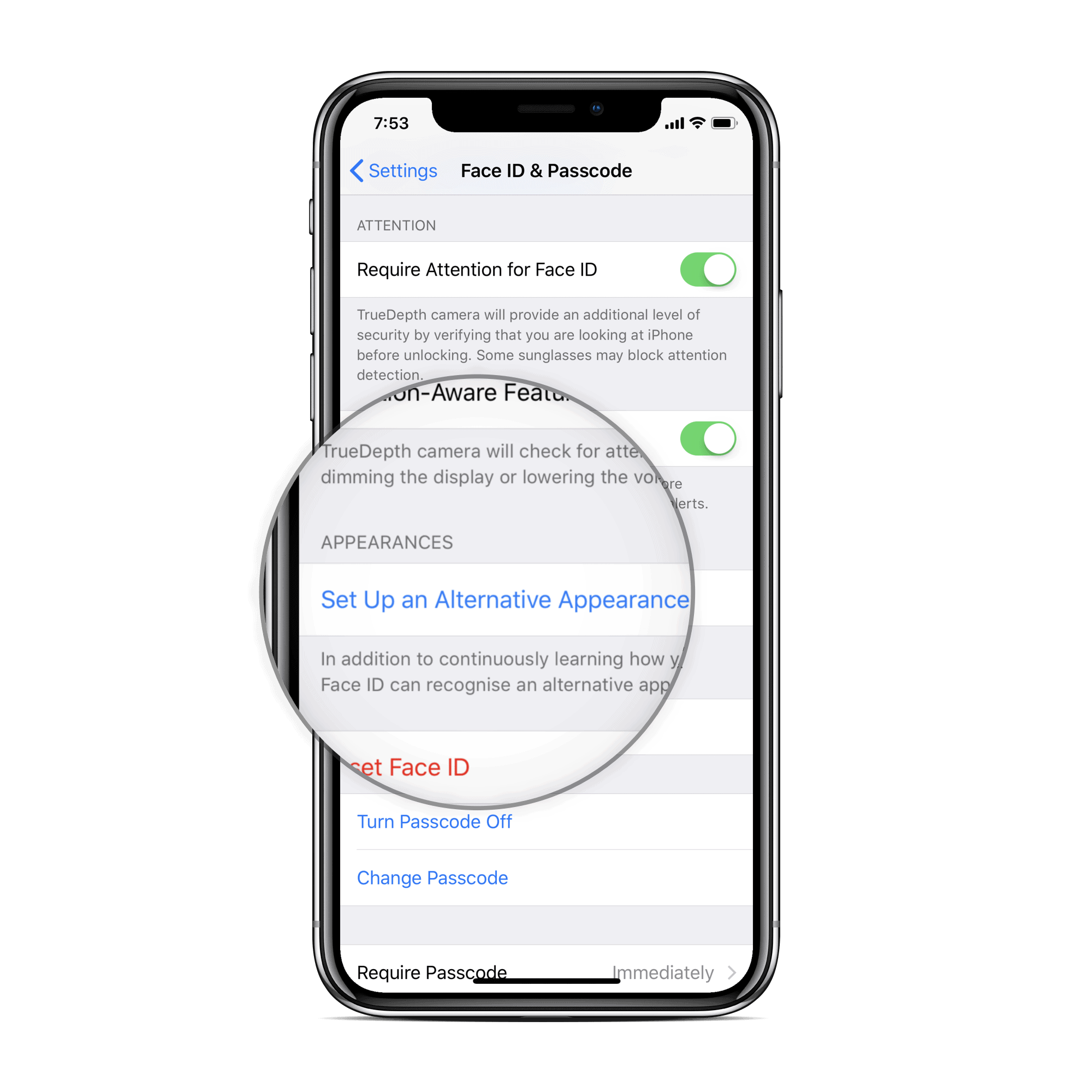 How to add multiple faces to Face ID on iPhone X running iOS 12