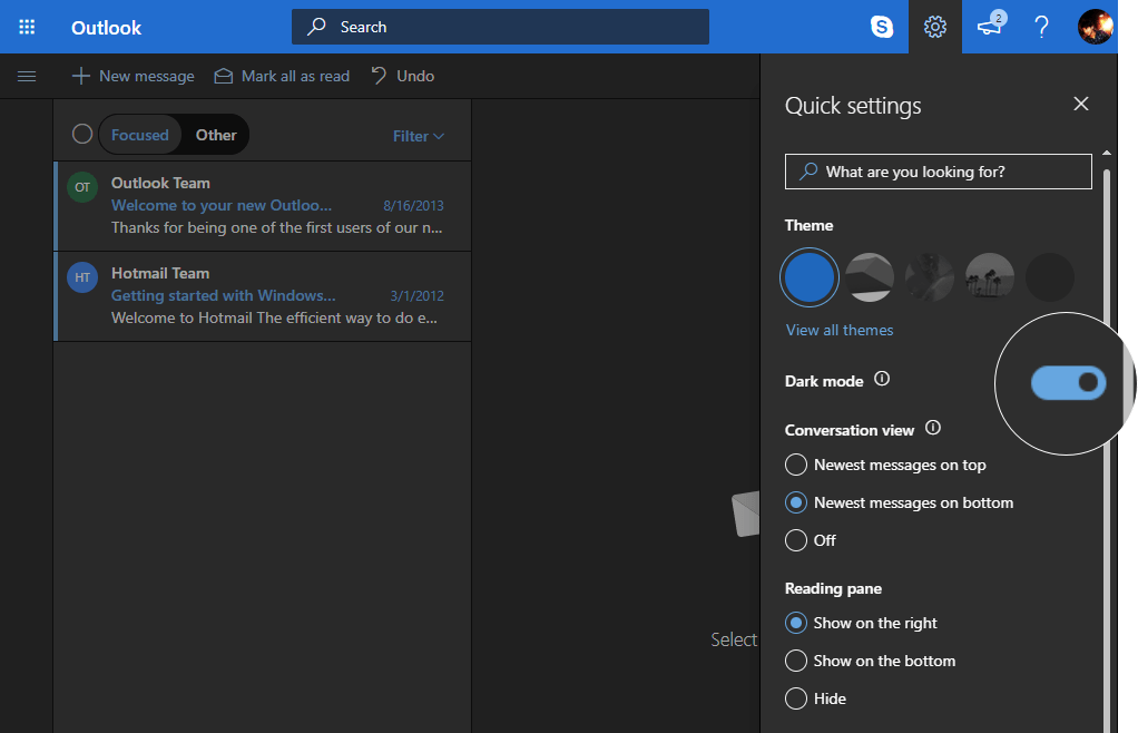 How to Enable Dark Mode on Outlook.com
