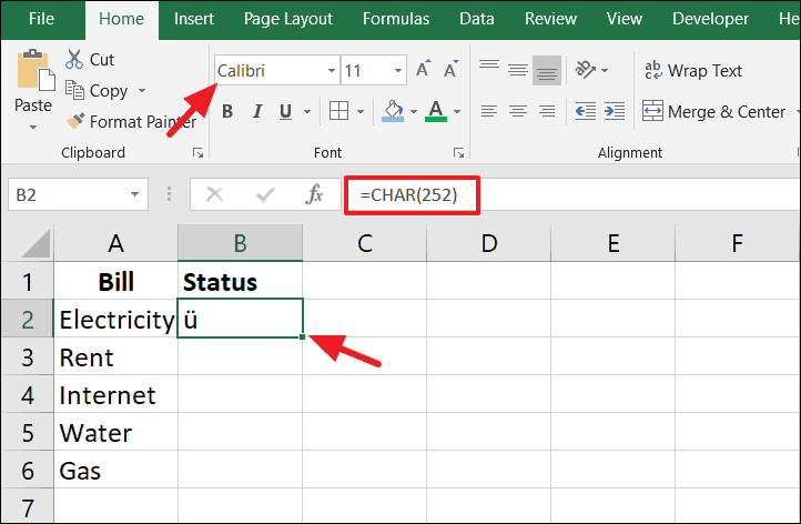 How To Insert Check Mark Tick In Excel