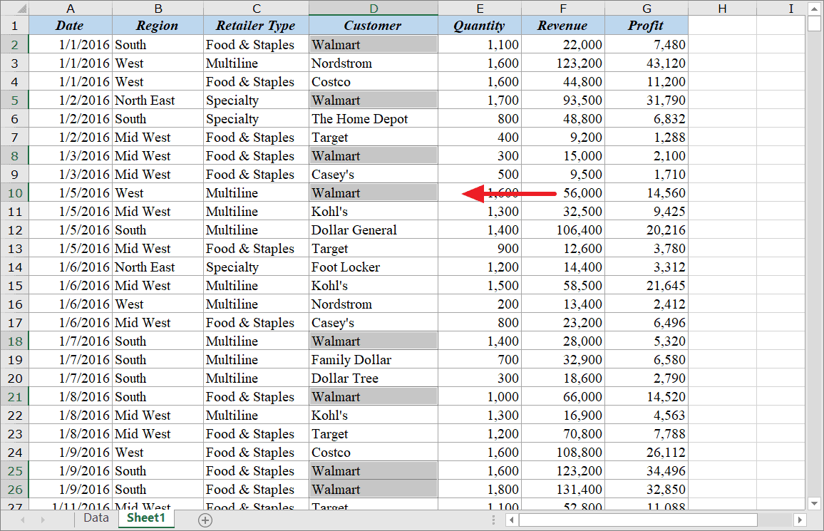 How to Select Non Adjacent Cells in Excel