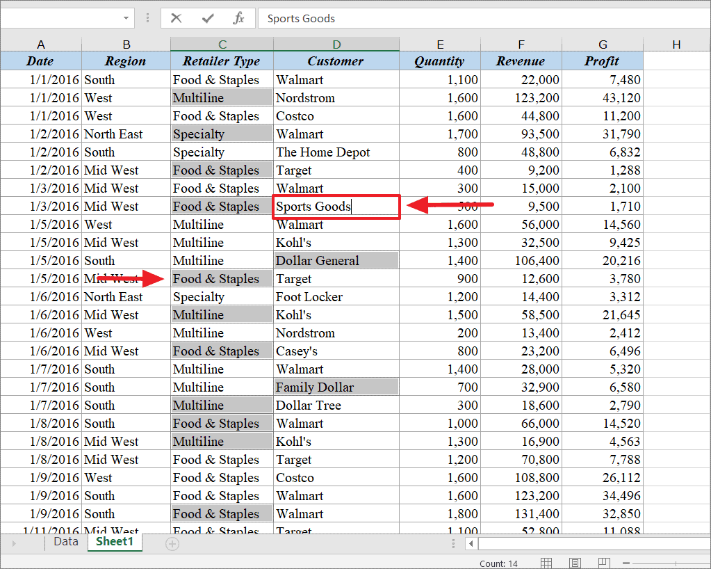 How to Select Non Adjacent Cells in Excel