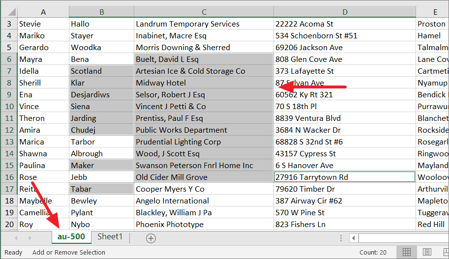 How to Select Non Adjacent Cells in Excel