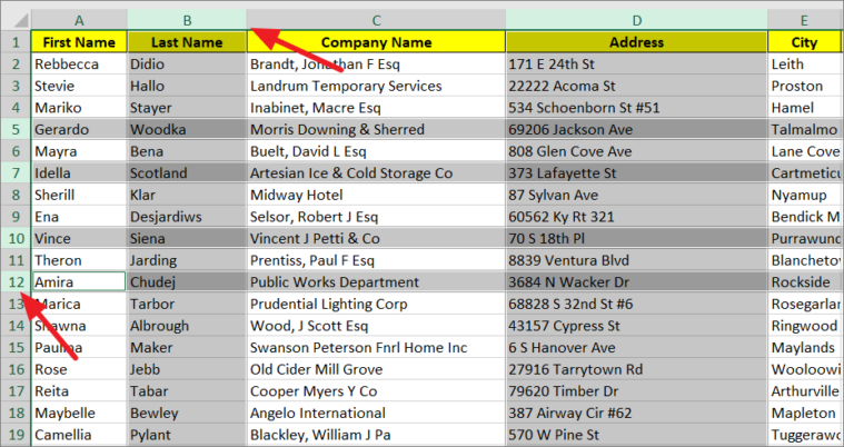 How To Select Non Adjacent Cells In Excel