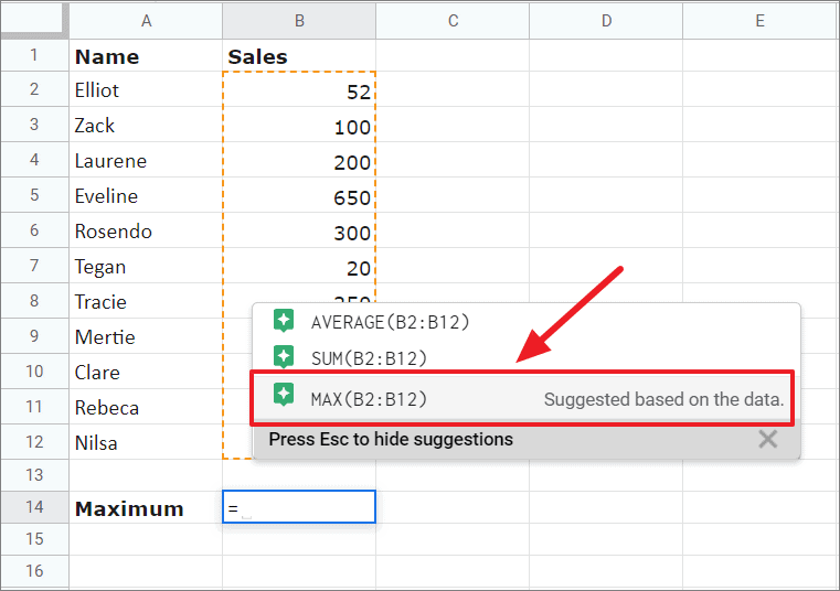 How to Use Formula Suggestions in Google Sheets