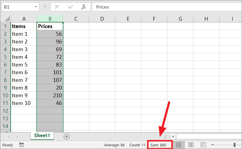 How to Total a Column in Excel