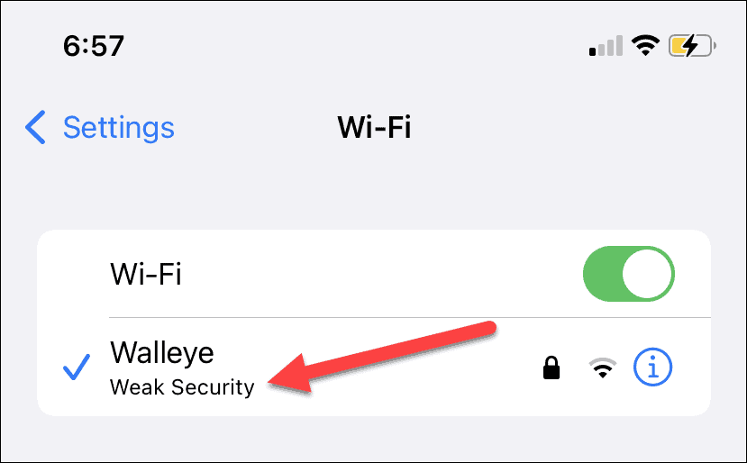 What Does Weak Security WiFi Mean on iPhone?