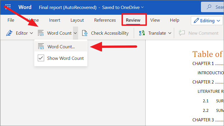 How To Calculate Number Of Words In Word