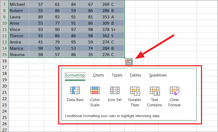 How To Use Quick Analysis Tool In Excel