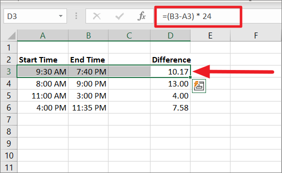 How To Subtract Time In Excel