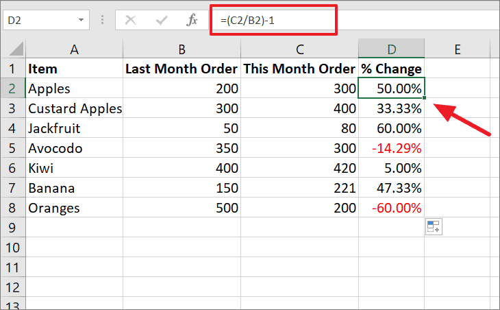 How To Calculate Month Over Month Percene Change In Excel Tutorial Pics